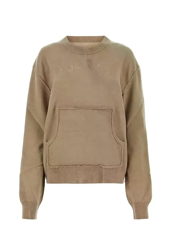 MAISON MARGIELA Crew-neck Pouch-pocket Sweater - Neutrals