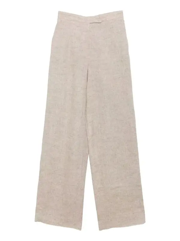 Emporio Armani Concealed Fastening Straight Leg Trousers - Neutrals