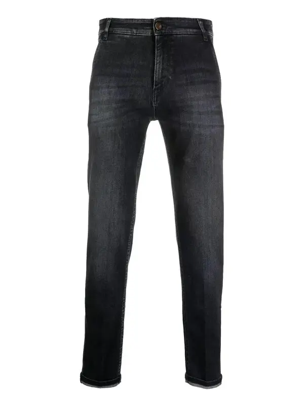 PT TORINO Straight-leg Jeans With Logo Patch - Black