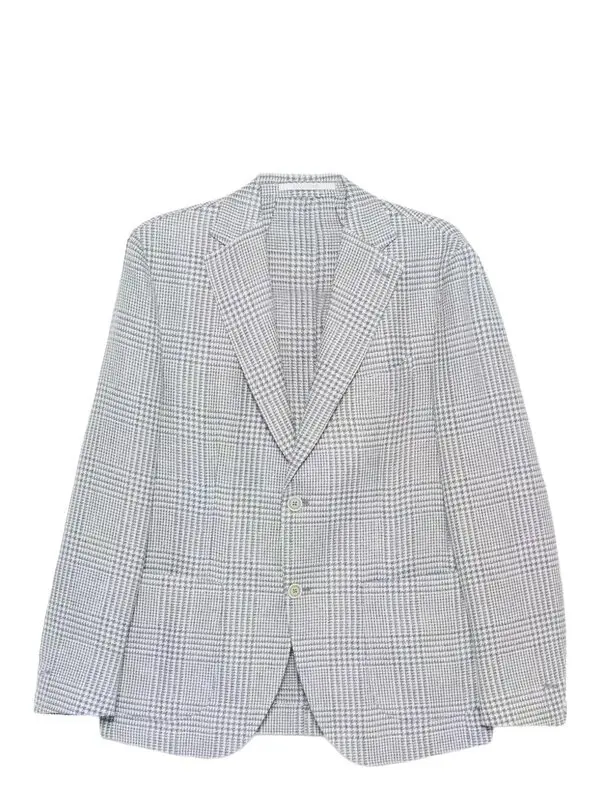 Eleventy Checked Single-breasted Blazer - Blue