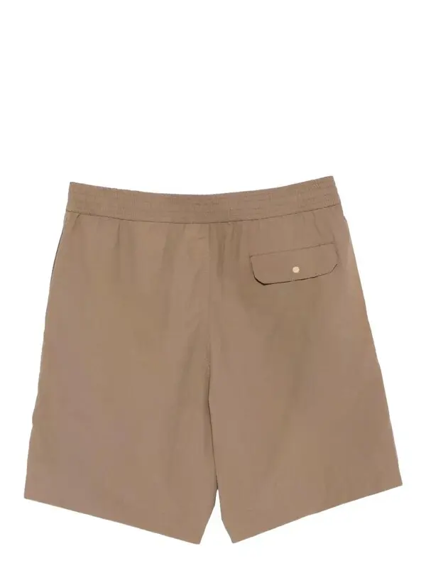 A.p.c. Elasticated Waistband Logo Shorts - Neutrals
