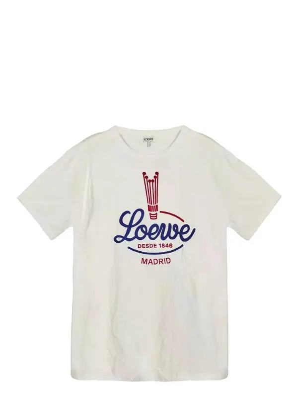 Loewe Logo Print Crewneck T-shirt - White