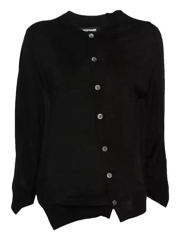 Junya Watanabe Asymmetric Button Cardigan - Black