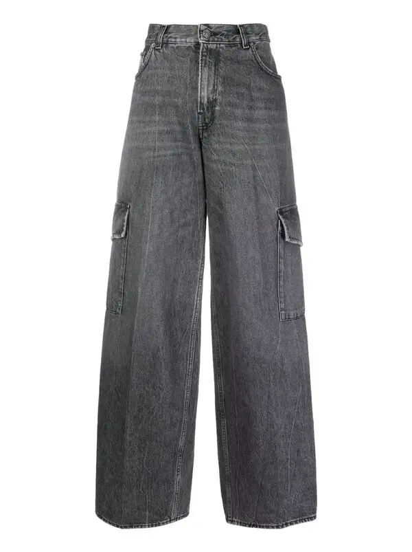 HAIKURE Bethany Cargo Marble Trousers - Black