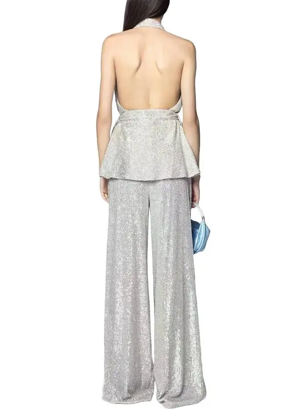 TWENTY FOURHAITCH Arizona Sequin-embellished Belted Vest - Silver