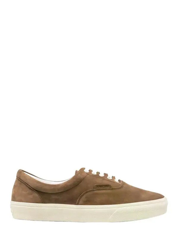 TOM FORD Logo Patch Lace-up Sneakers - Brown