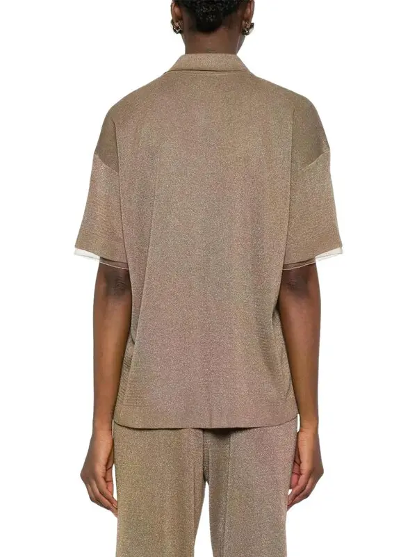 Fabiana Filippi Short Sleeve Polo Shirt - Brown