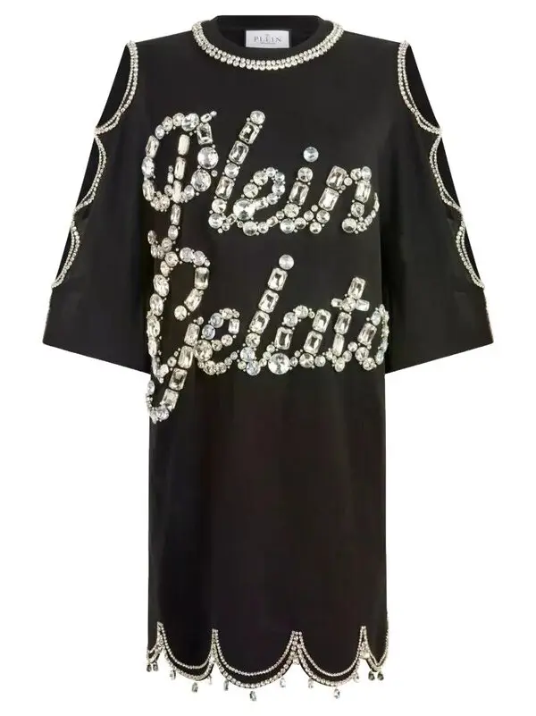 Philipp Plein Embellished Mini Dress - Black