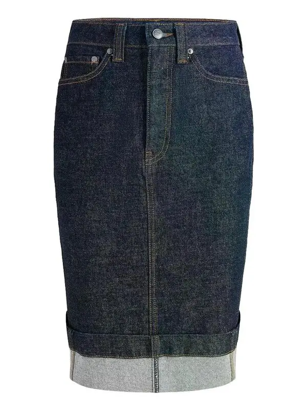Khaite Kendra Denim Pencil Skirt - Blue