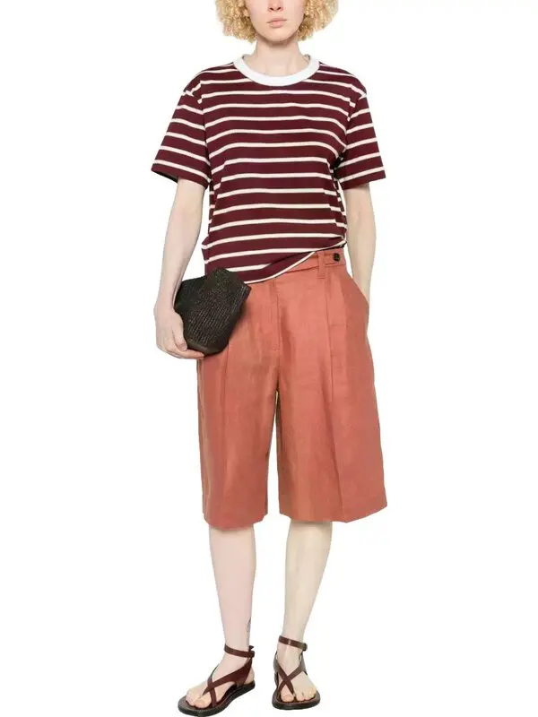 Brunello Cucinelli Pleated Tailored Shorts - Orange