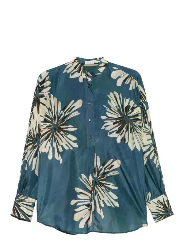 Brunello Cucinelli Printed Blouse - Blue