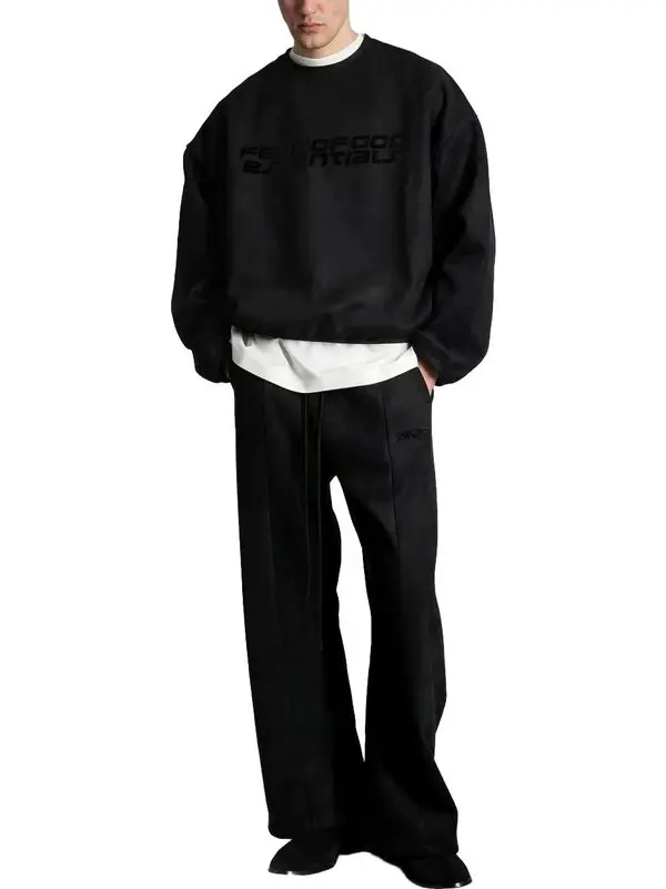 Fear Of God Logo-print Long-sleeve Sweatshirt - Black