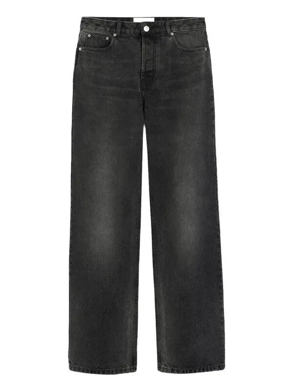AMI Paris Large Fit Black Denim Jeans - Grey