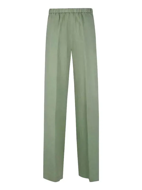 Aspesi Elasticated Linen Trousers - Green