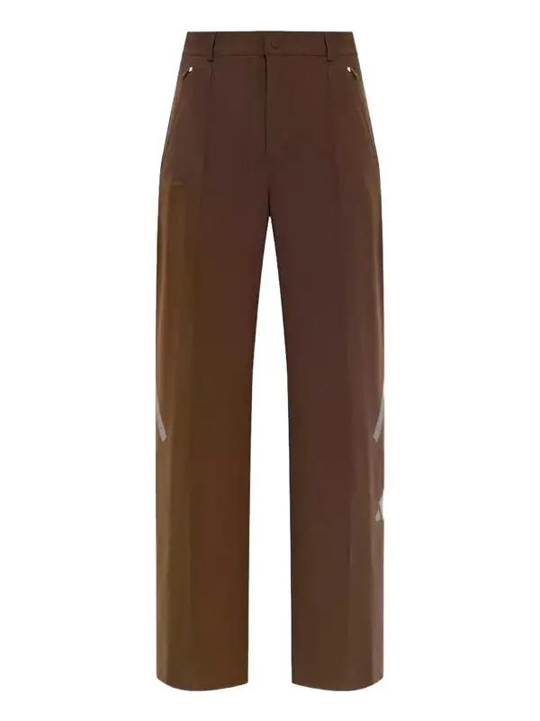 Adidas Logo Detail Wide Leg Trousers - Brown