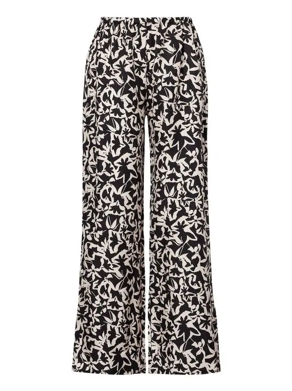 Asceno Loreto Printed Silk Twill Wide-leg Trousers - White