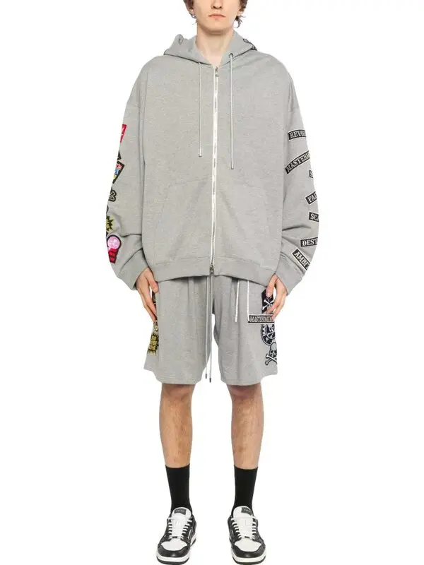 MASTERMIND WORLD Slogan-patch Hoodie - Grey