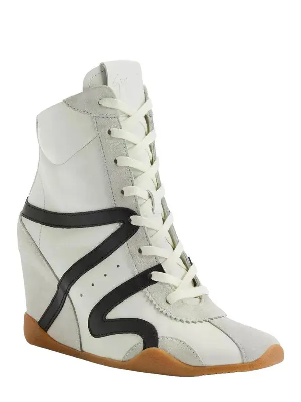 GIUSEPPE ZANOTTI High Top Wedge Lace-up Sneakers - Grey