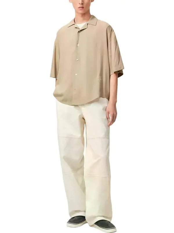 AMI Paris Embroidered Short-sleeve Shirt - Neutrals