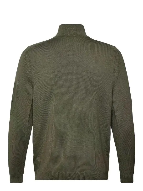 BOSS Ribbed Zip Jacket - Green