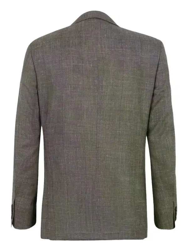 Canali Checked Button Suit - Brown