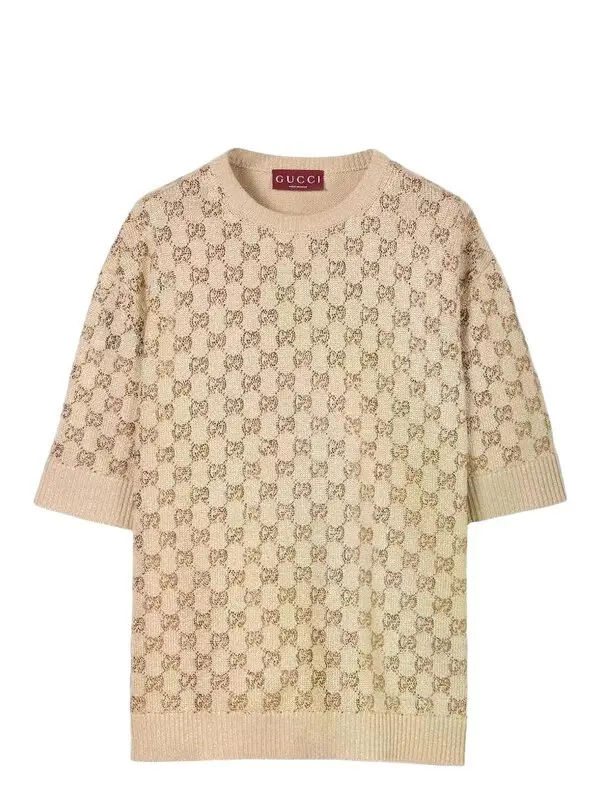 Gucci Short-sleeve Crew Neck Sweater - Neutrals