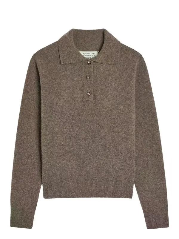 MAISON MARGIELA Button Polo Top - Brown