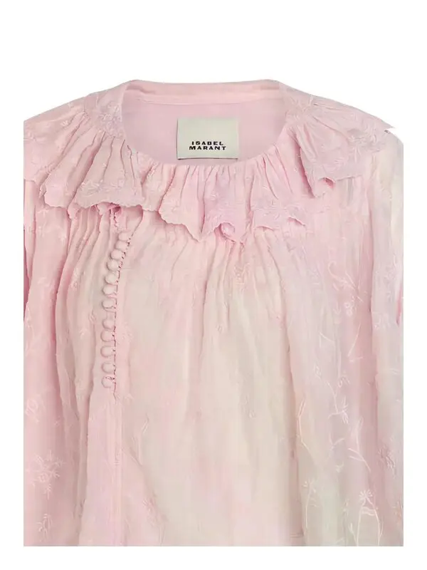 Isabel Marant Étoile Zelly Ruffled Floral Embroidered Blouse - Pink