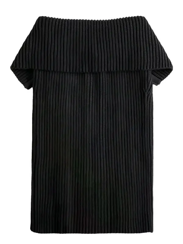 TOD'S Zip Ribbed Knit Skirt - Black
