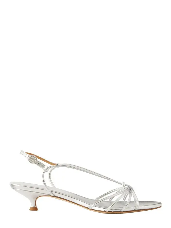 AeydĒ Amara Metallic Leather Sandals - Silver