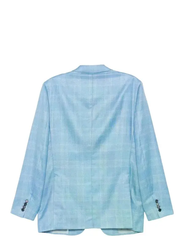 Brioni Ravello Check-pattern Jacket - Blue