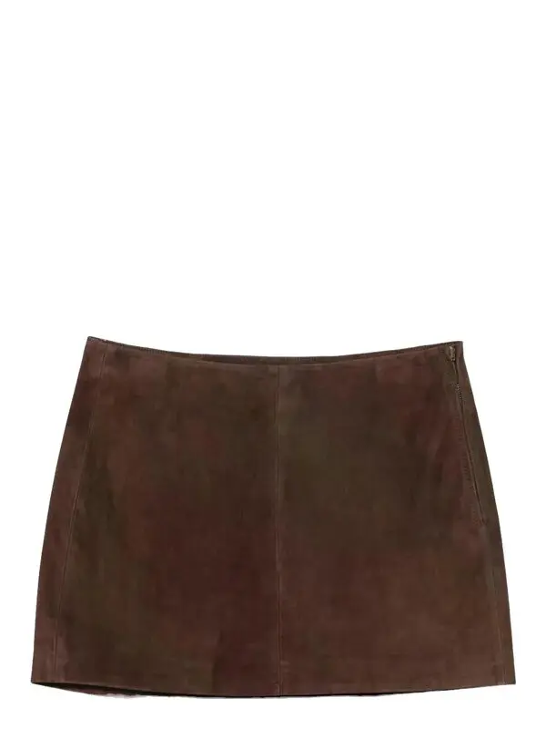 ARMA Melody Leather Mini Skirt - Brown