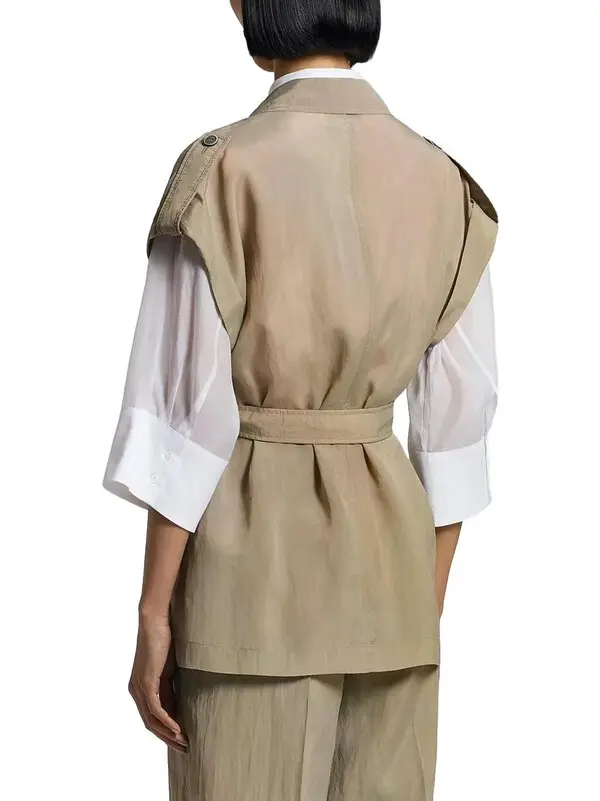 Peserico Belted Gilet - Green