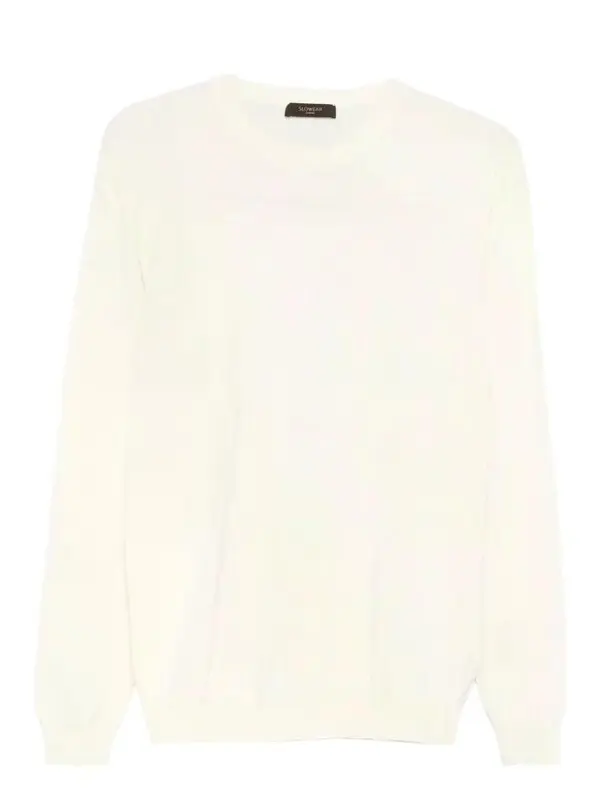 ZANONE Round Neck Long Sleeve Sweater - Neutrals