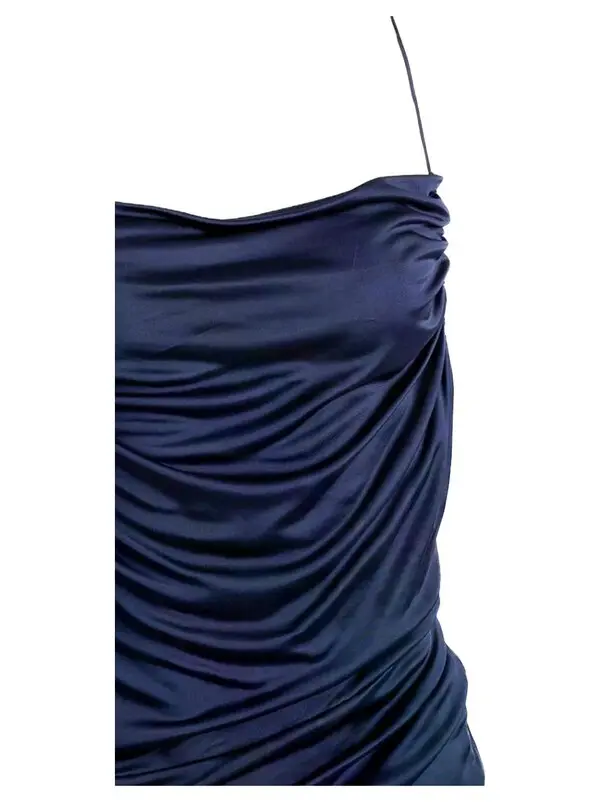Atlein Sleeveless Halterneck Gathers Dress - Blue