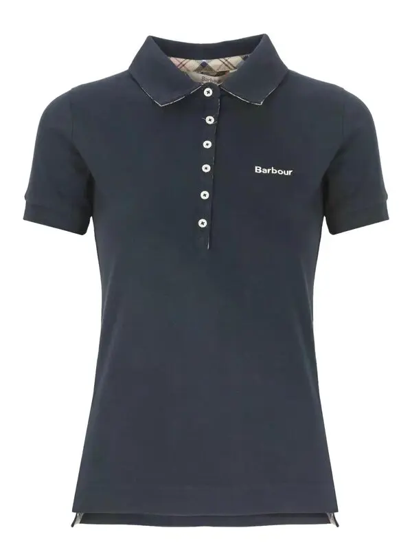 Barbour Six-button Embroidered-logo Polo Shirt - Blue
