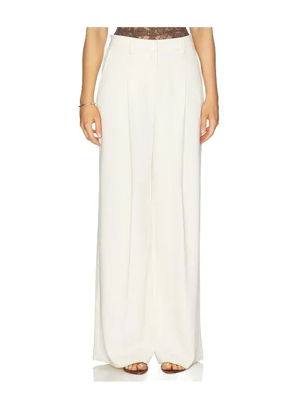 Theory Oversize Wide Pleated Trouser In . Also - Ivory