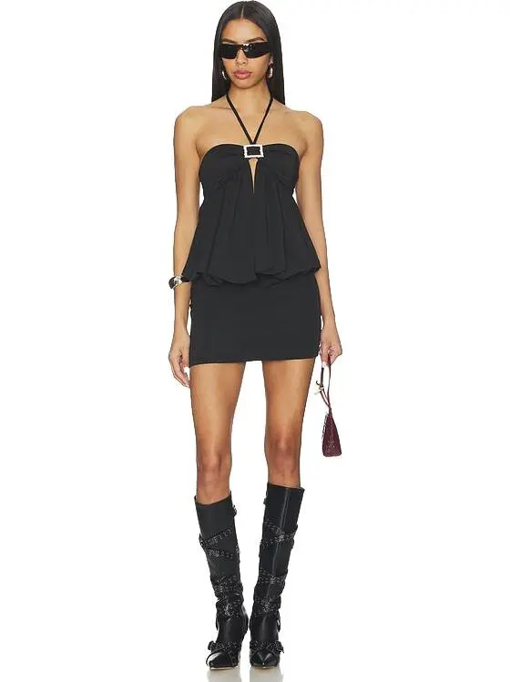Superdown Embellished Halterneck Mini Dress - Black