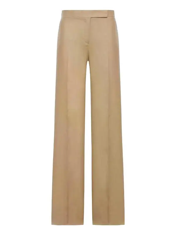 Max Mara Beige Linen Wide-leg Palazzo Pants - Neutrals