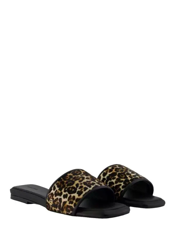 ANINE BING Leopard Open Toe Sandals - Neutrals