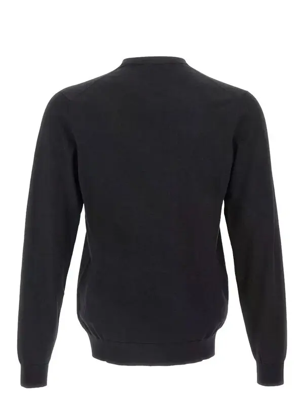 DIKTAT Ribbed Crew Neck Cotton Sweater - Black