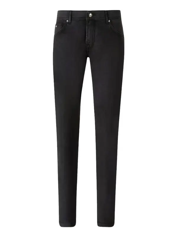 Marco Pescarolo Denim Jeans With Logo Detail - Black