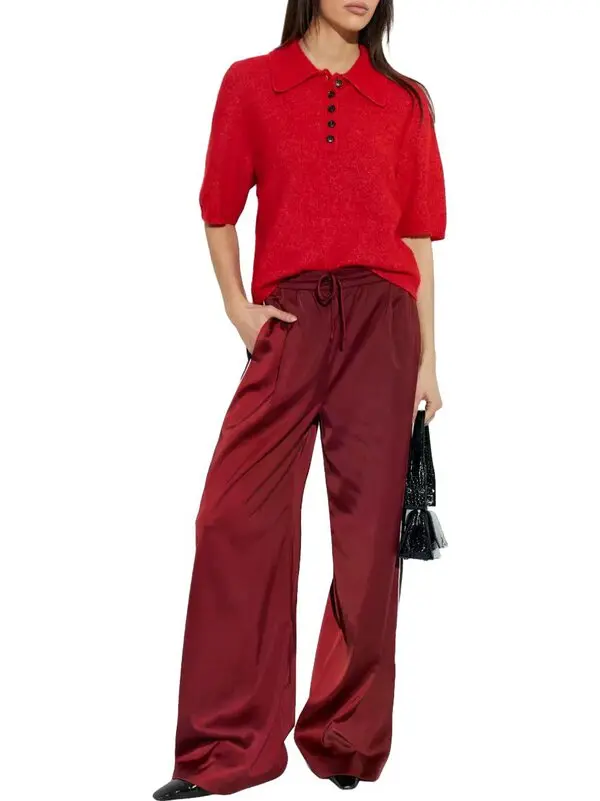 GESTUZ Buttoned Polo Knitwear - Red