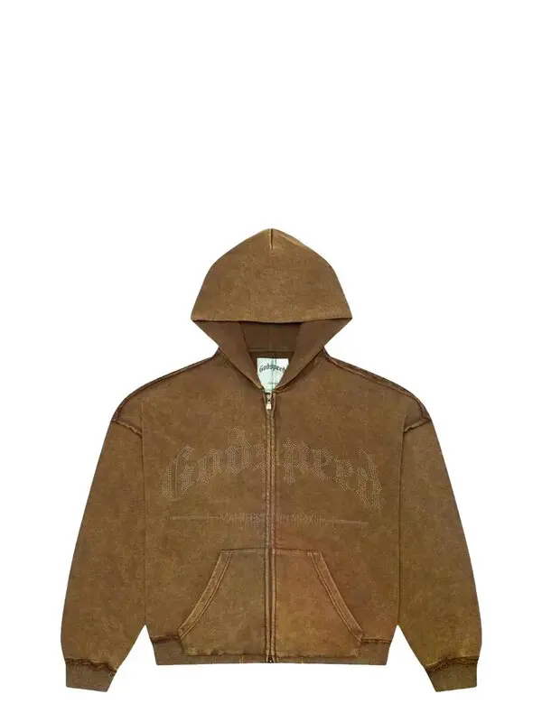 GODSPEED Studded Og Logo Studded Logo Hoodie - Brown