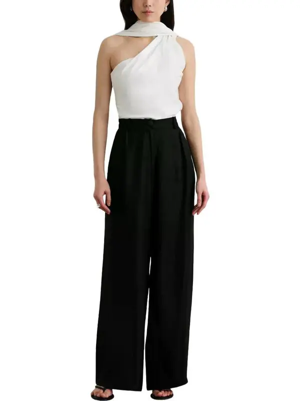 TOCCIN Solara Pleated Wide Leg Trousers - Black