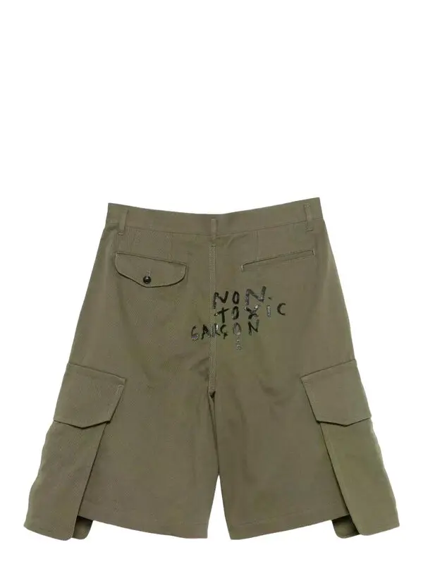 Comme Des Garçons Cargo Printed Shorts - Green
