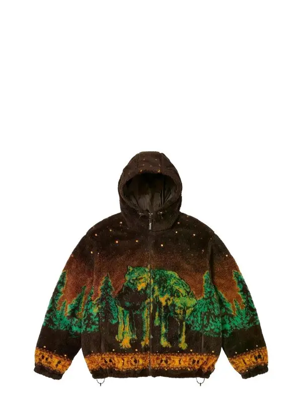 Supreme B.b. Simon Reversible Hooded Fleece Jacket Fw 25 - Brown