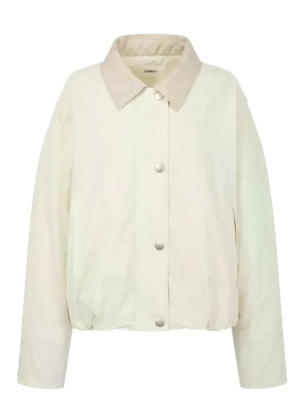 STUDIO TOMBOY Collared Zip-up Jacket With Silver-tone Hardware - Neutrals