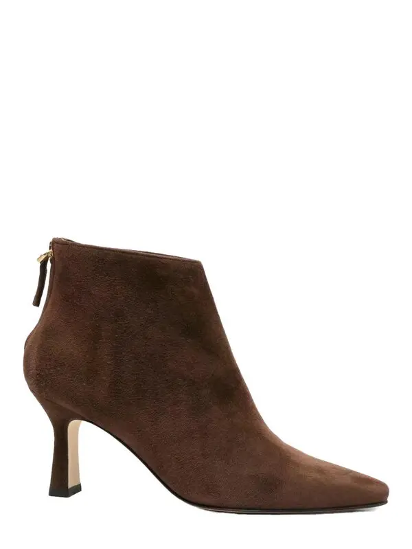 THE SELLER Pointed Ankle Boots With Back Zip Fastening - Brown