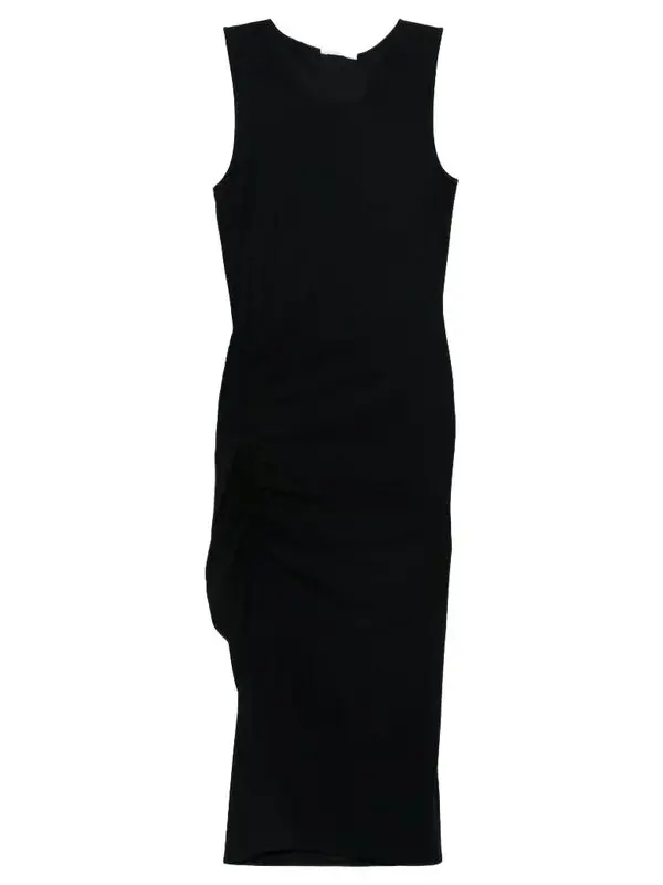 Patrizia Pepe Sleeveless Draped Midi Dress - Black